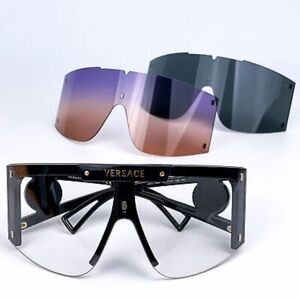 Versace | Accessories | Womens New Versace Ove4393 Gb1w Black Magnetic Lens Shield Womens ...